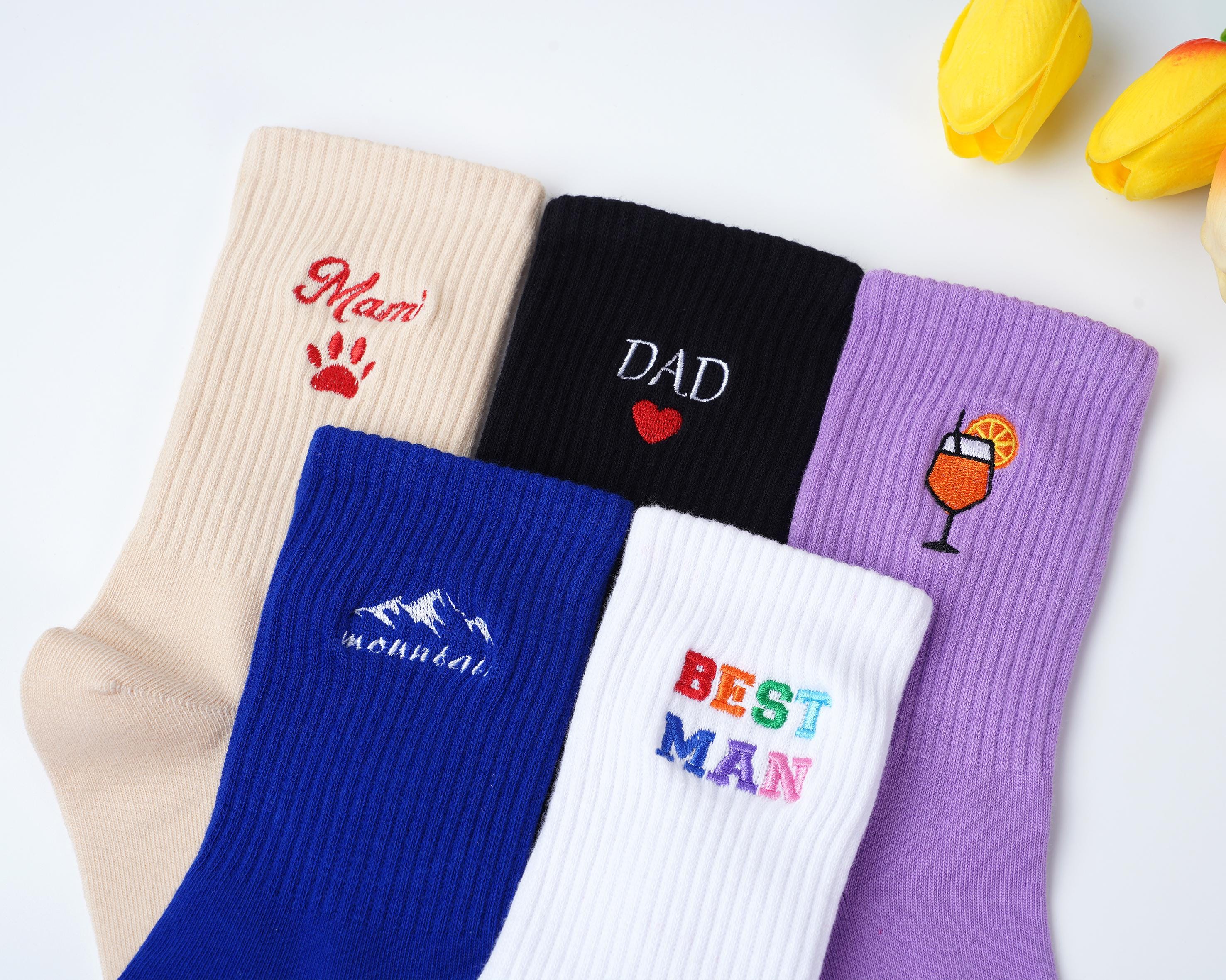 Custom Personalized Socks,with Your Name,text,logo,mom Dad Socks ...