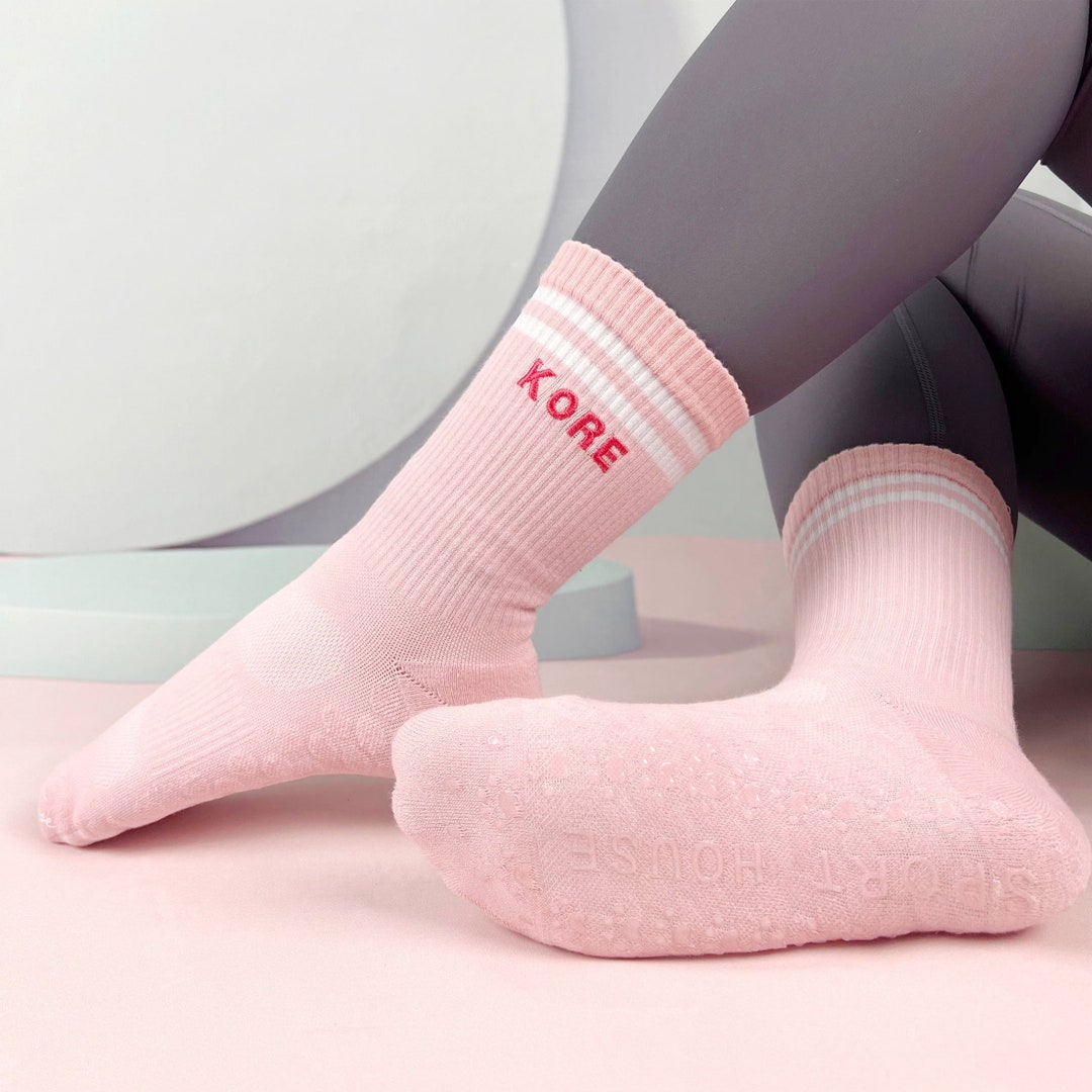 Custom Embroidered Yoga Pilates Socks With Name,text,logo, Sports ...