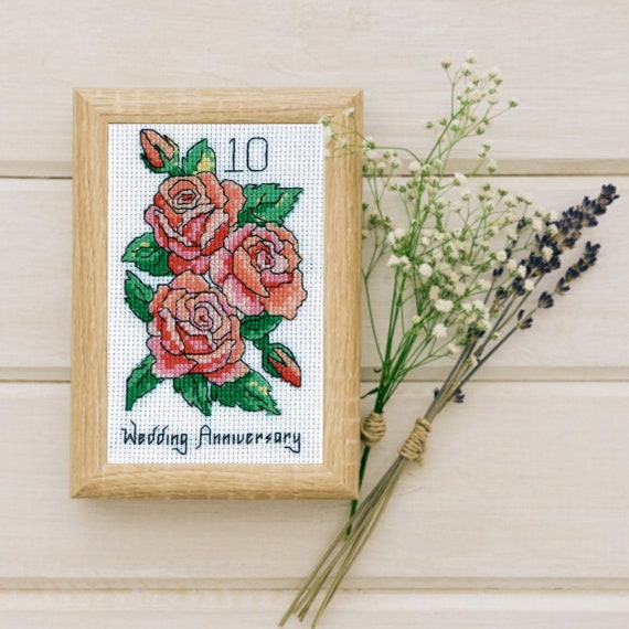 Wedding Anniversary Happy Anniversary Cross Stitch Pattern | Etsy