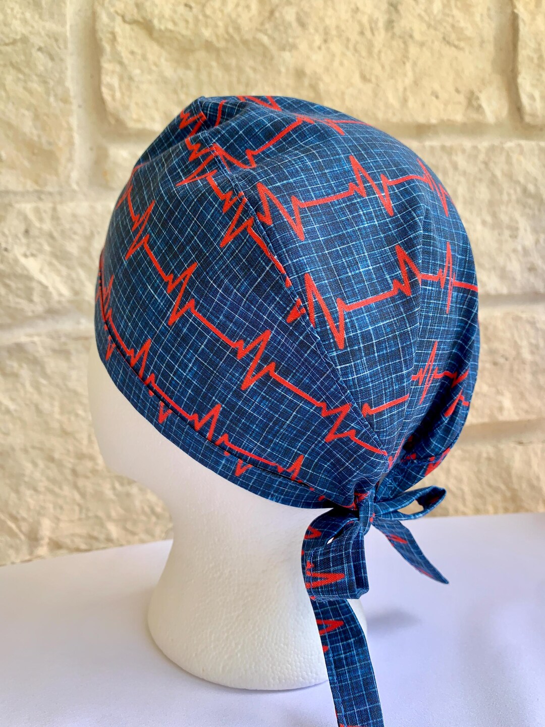 Electrocardiogram Scrub Cap, Sinus Rhythm, Full Coverage or Traditional ...