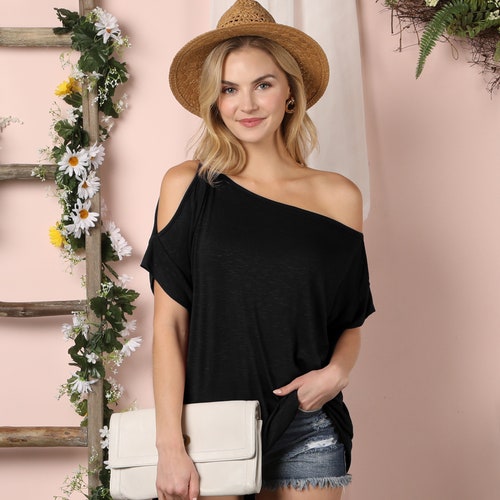 Made in USA Chic One Side off Shoulder Soft Rayon Top - Etsy