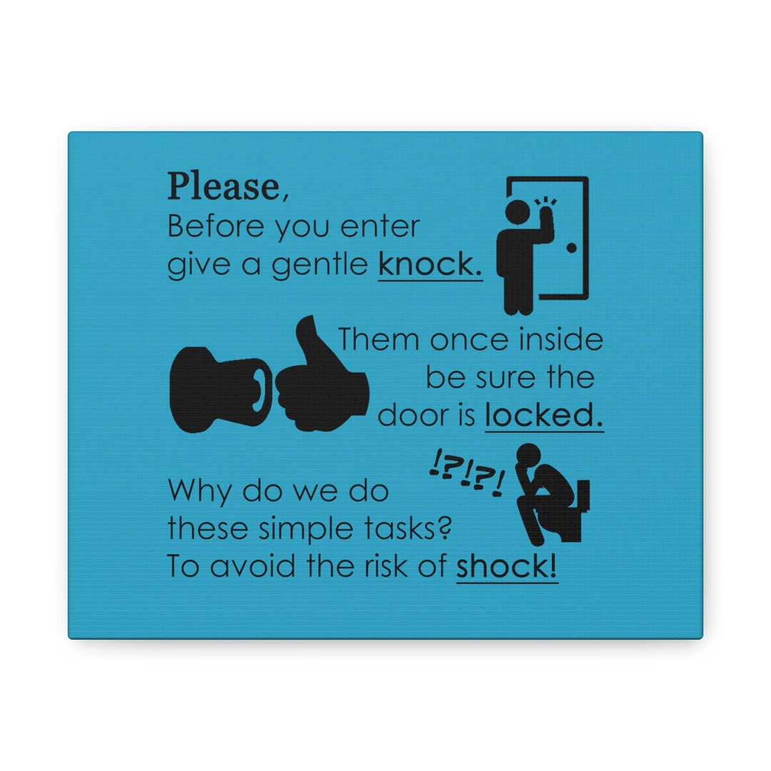 Bathroom Knock Poem Canvas Print - Etsy Canada