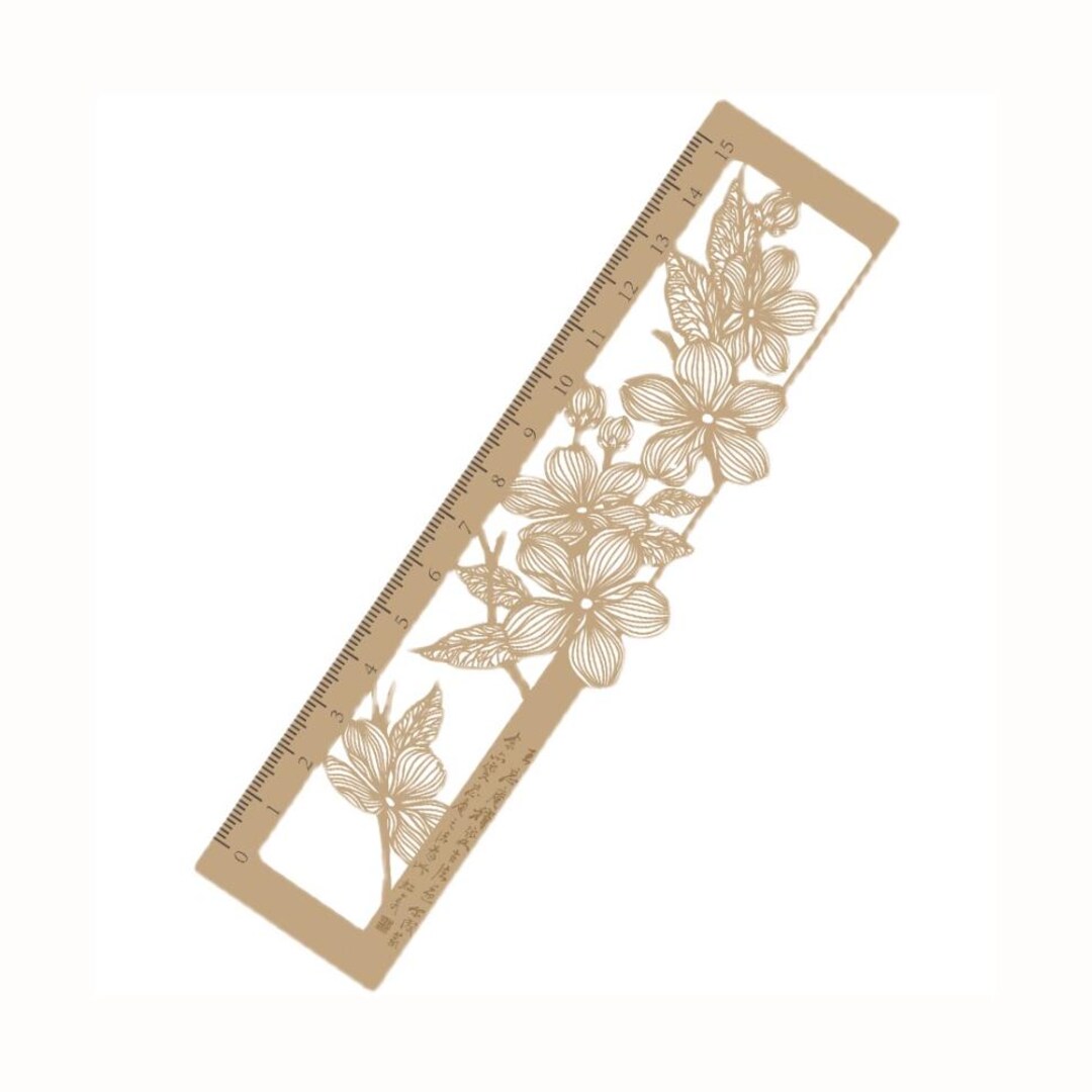 Malus Spectabilis Metal Bookmark Ruler/ Flower Metal Bookmark/brass ...
