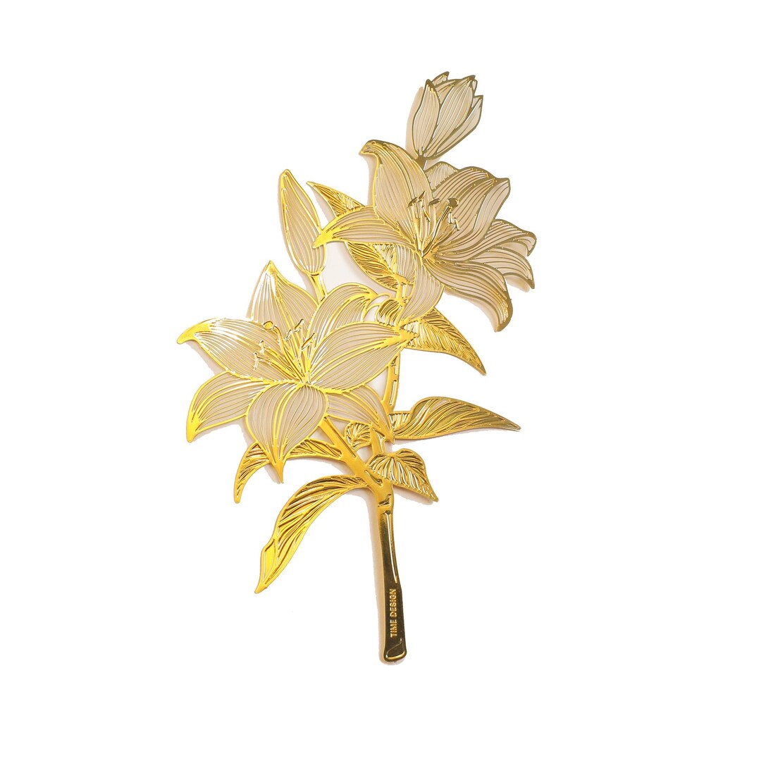 Lily Brass Bookmark/ Lily Flower Metal Bookmark/brass Bookmark ...