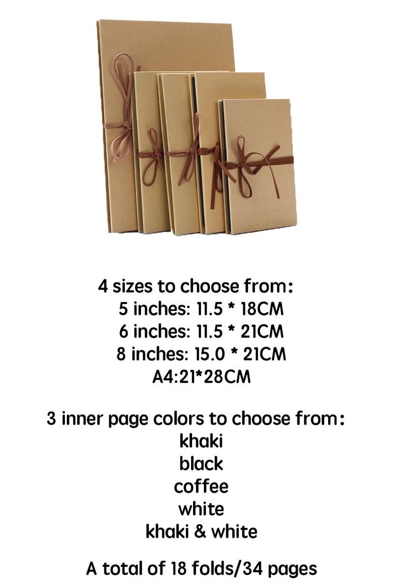 Handmade Accordion Scrapbook Photo Album,kraft Paper Adventure Book ...