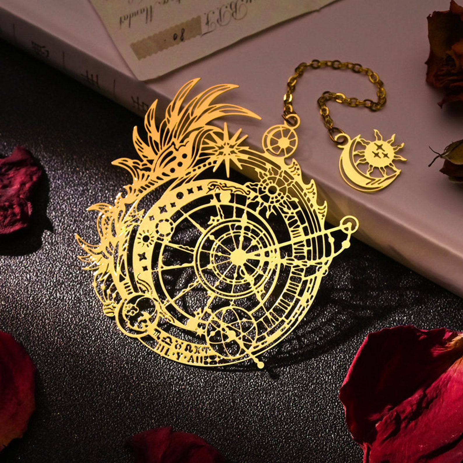 Ready to Ship Cosmic Planet Bookmark/peacock Brass - Etsy