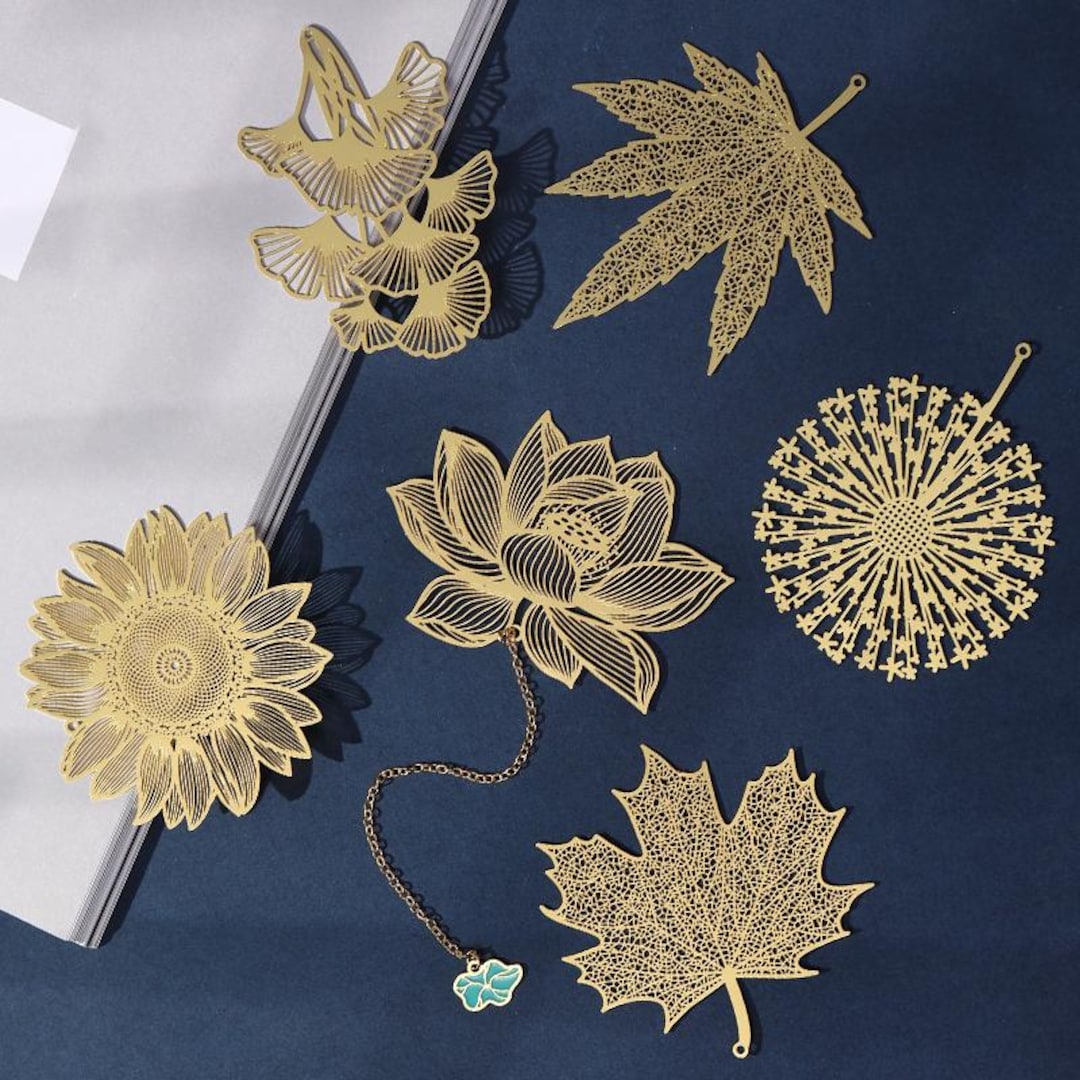Leaf Vein Metal Hollow Bookmark/ Custom Brass Bookmark/ Ginkgo Biloba ...