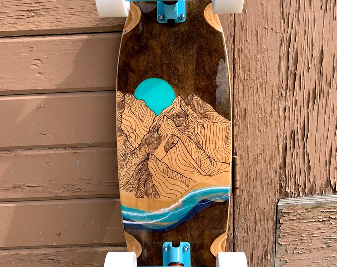 Longboard Complete Mini-cruiser Retro Wave-design - Etsy