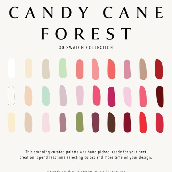Candy Cane Color Palette - Etsy