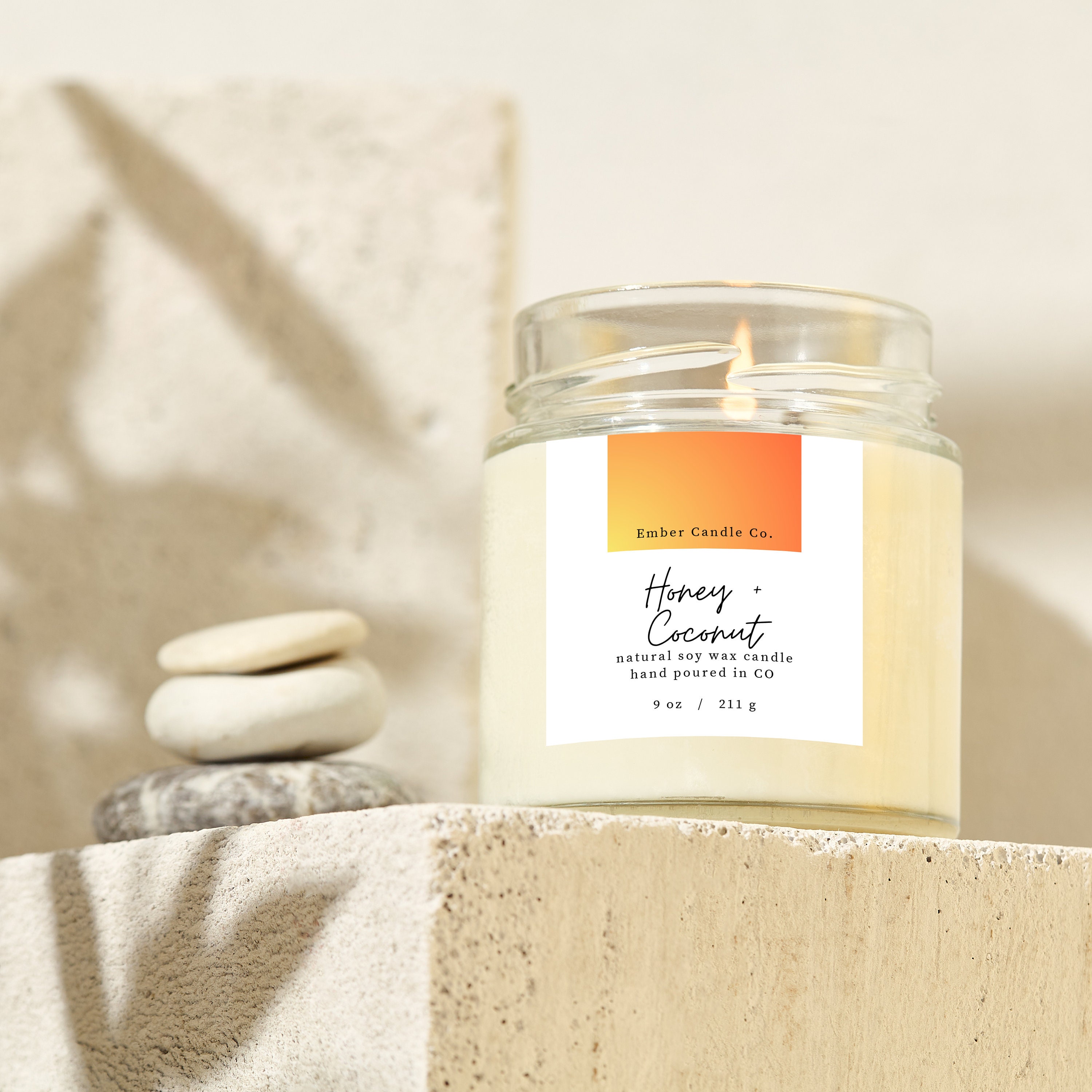 CANVA Candle Label Template Minimalist Candle Label Candle Packaging ...