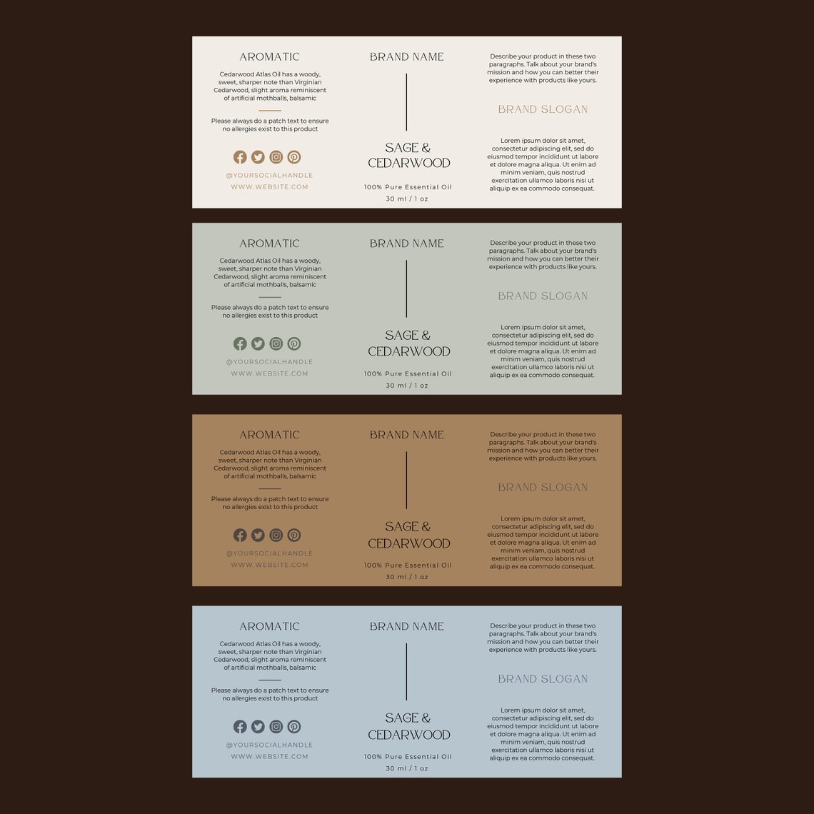 CANVA Essential Oil Label Template Minimal Dropper Bottle Label ...