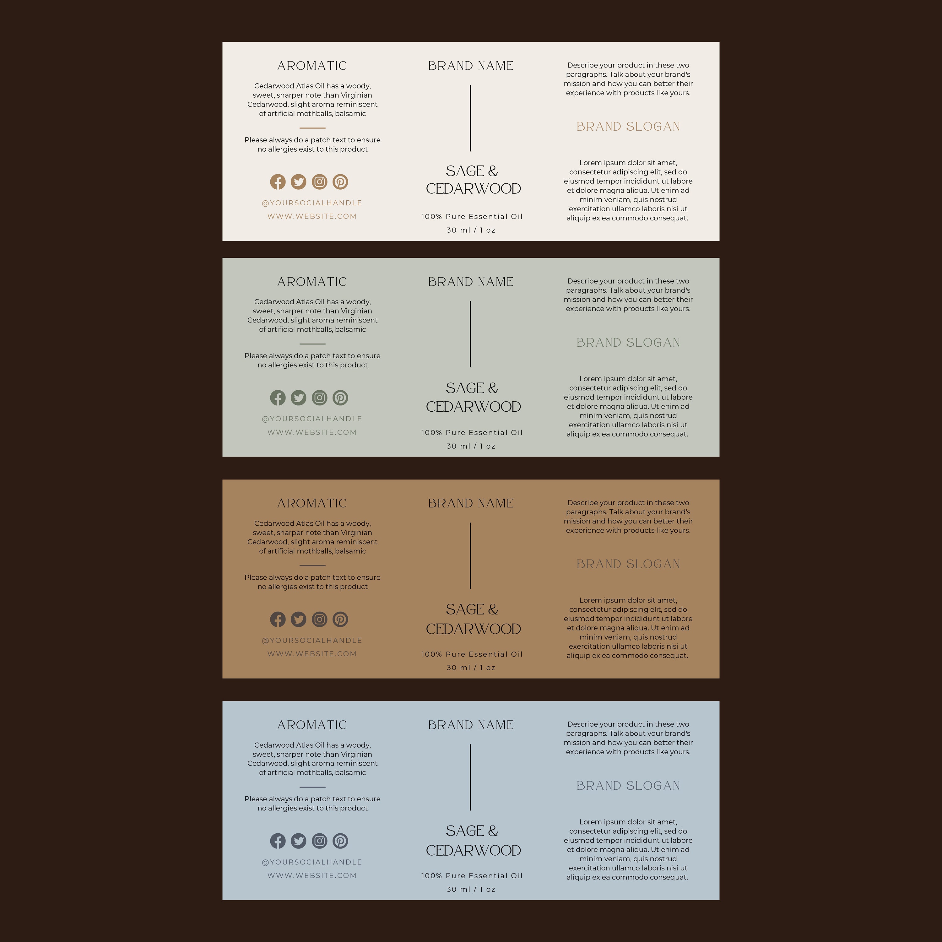 CANVA Essential Oil Label Template | Minimal Dropper Bottle Label ...