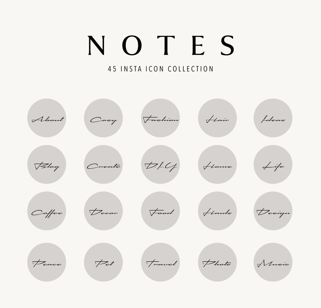 45 Instagram Highlight Icon Collection - Notes - Etsy