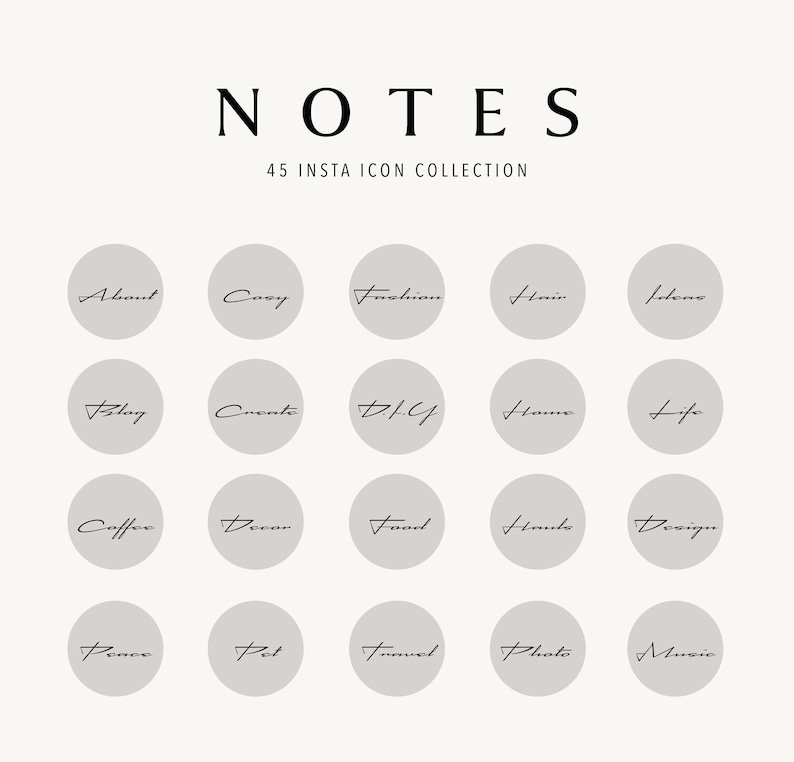 45 Instagram Highlight Icon Collection - Notes - Etsy