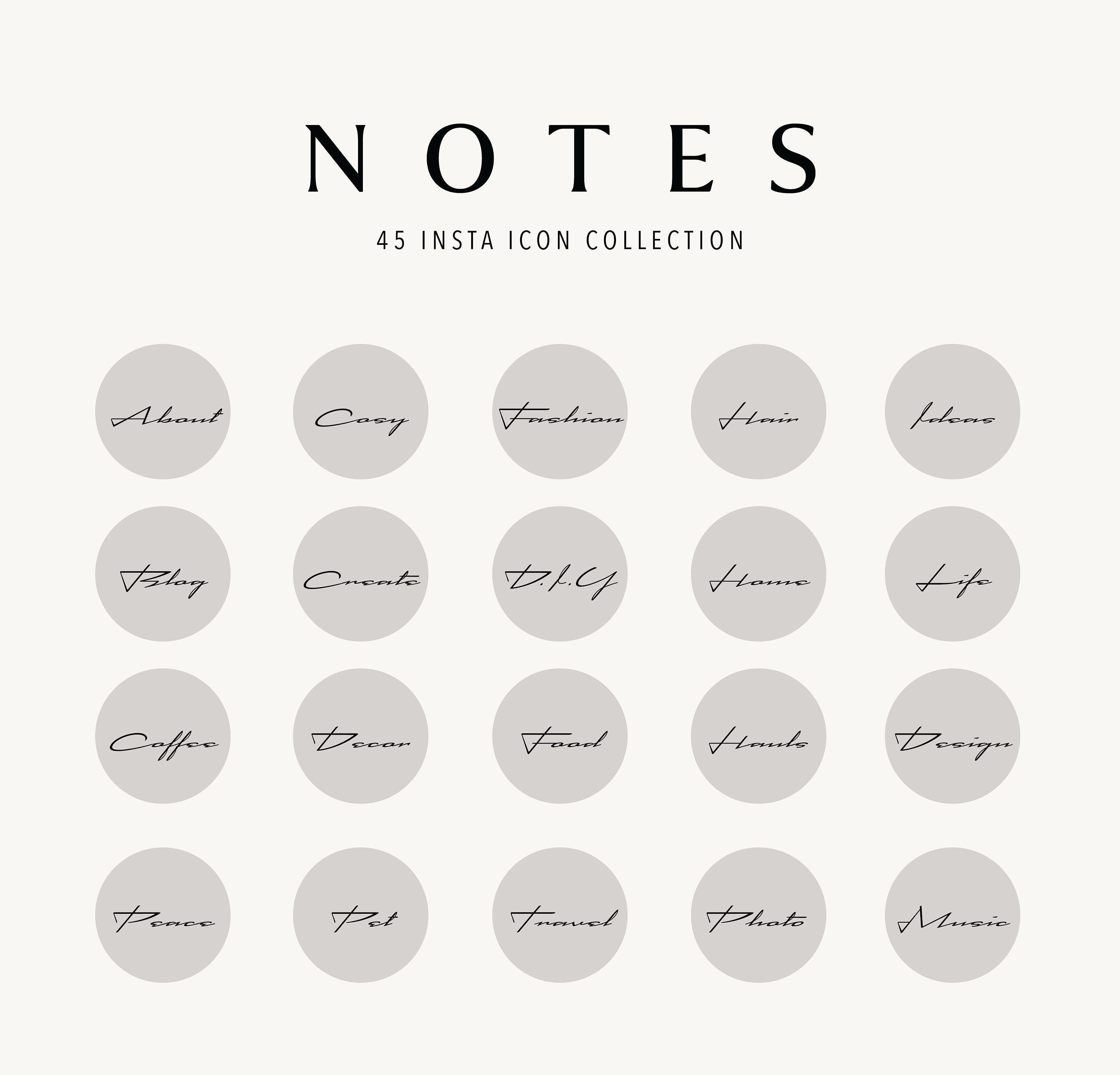 45 Instagram Highlight Icon Collection - Notes - Etsy