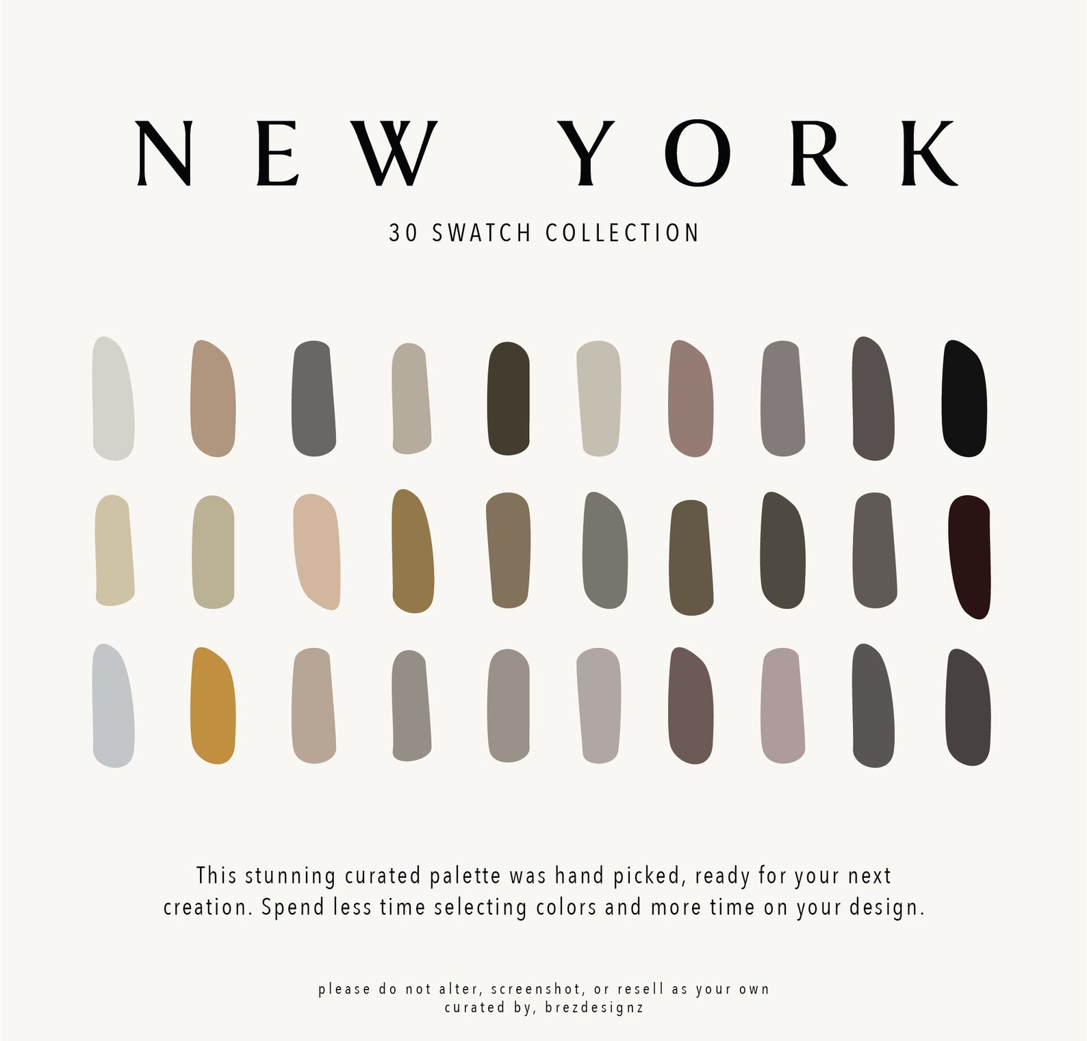 New York 30 Swatch Digital Color Palette - Etsy
