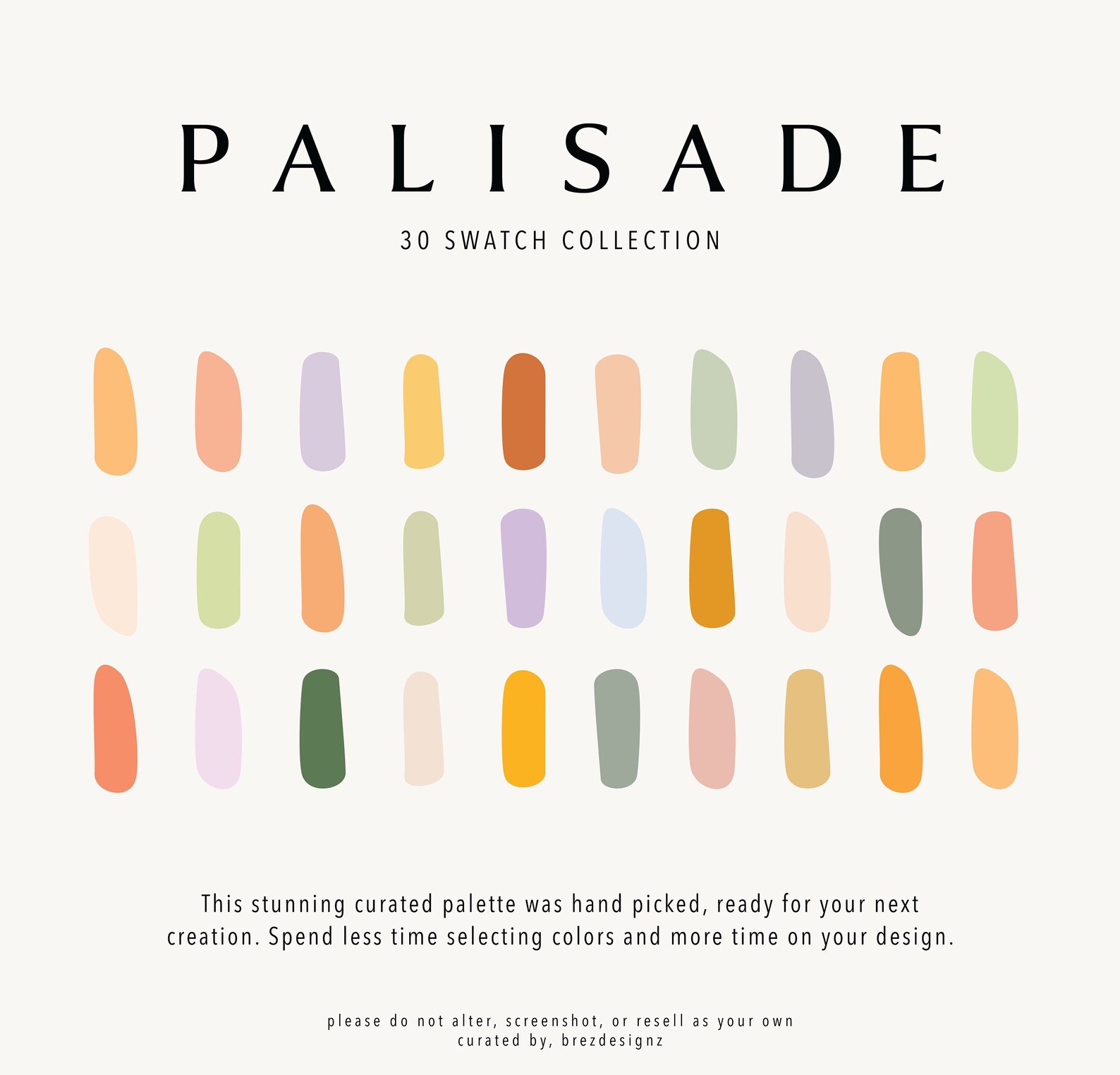 Palisade 30 Swatch Digital Color Palette | Peachy Summer | Lavender ...