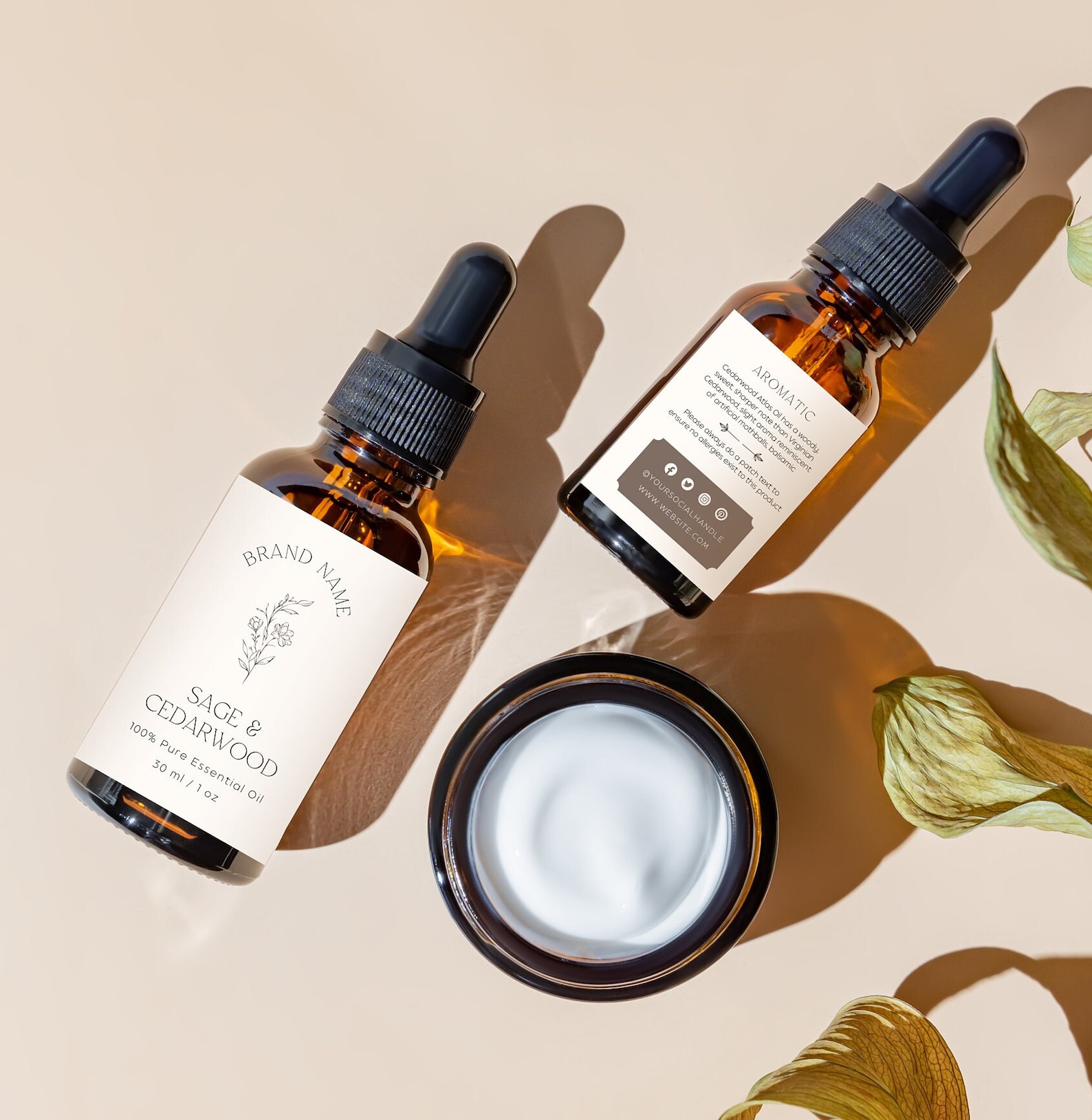 CANVA Essential Oil Label Template | Minimal Dropper Bottle Label ...