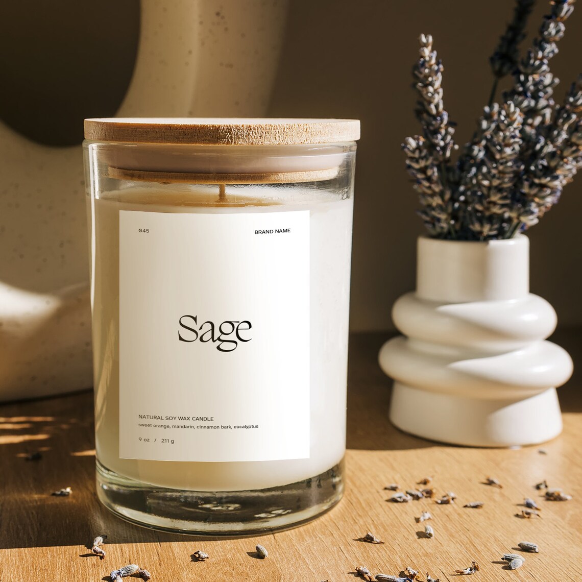 CANVA Candle Label Template | Minimal Candle Label | Candle Packaging ...