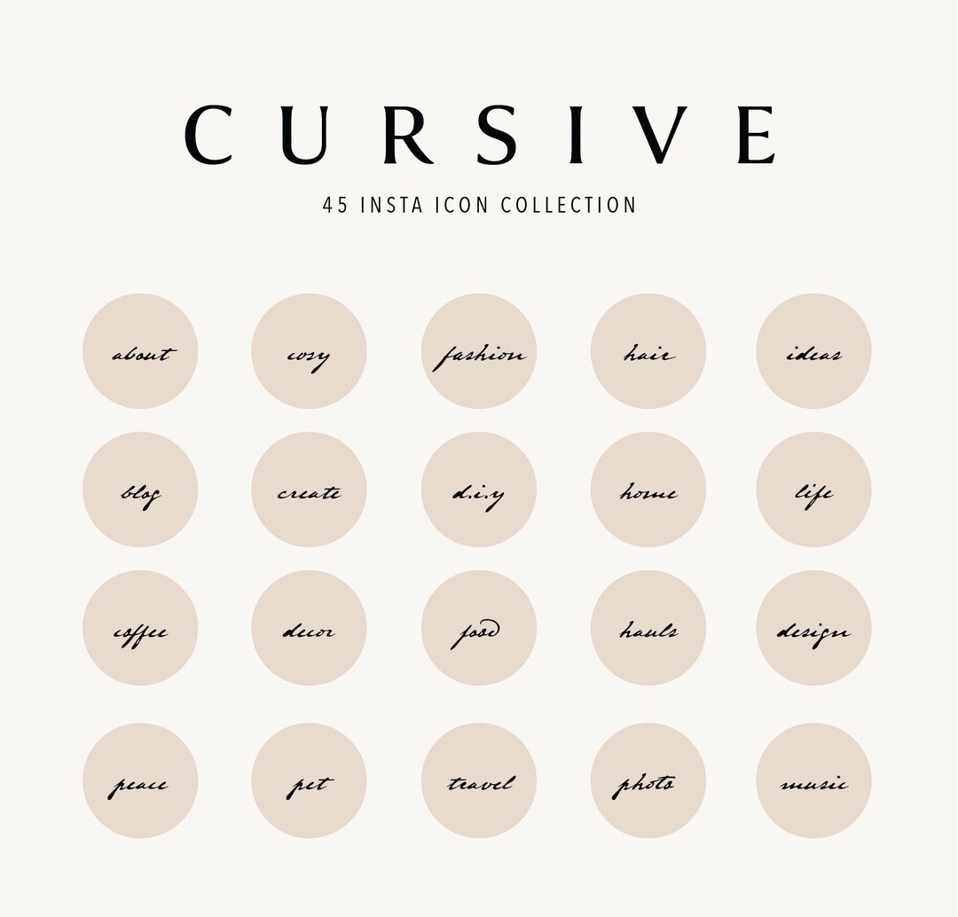 Cursive 45 Instagram Highlight Icon Collection - Etsy