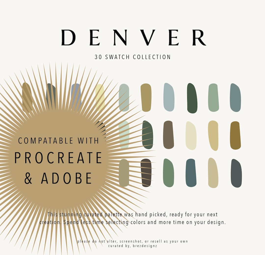 Denver 30 Swatch Digital Color Palette - Etsy