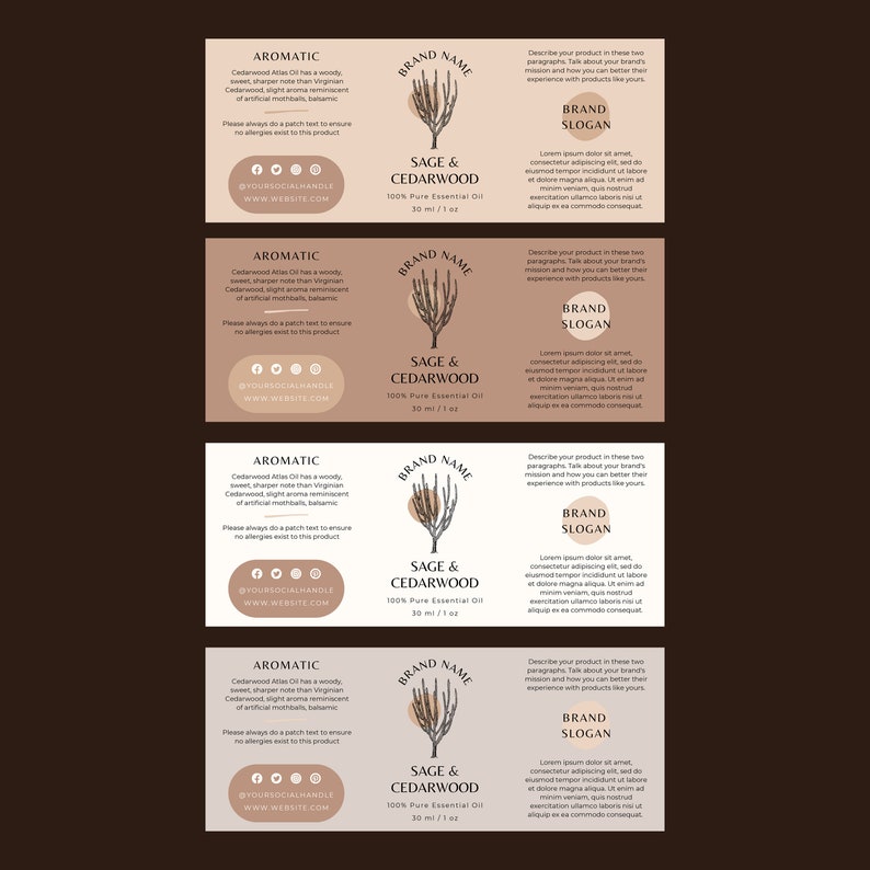 CANVA Essential Oil Label Template | Minimal Desert Dropper Bottle ...