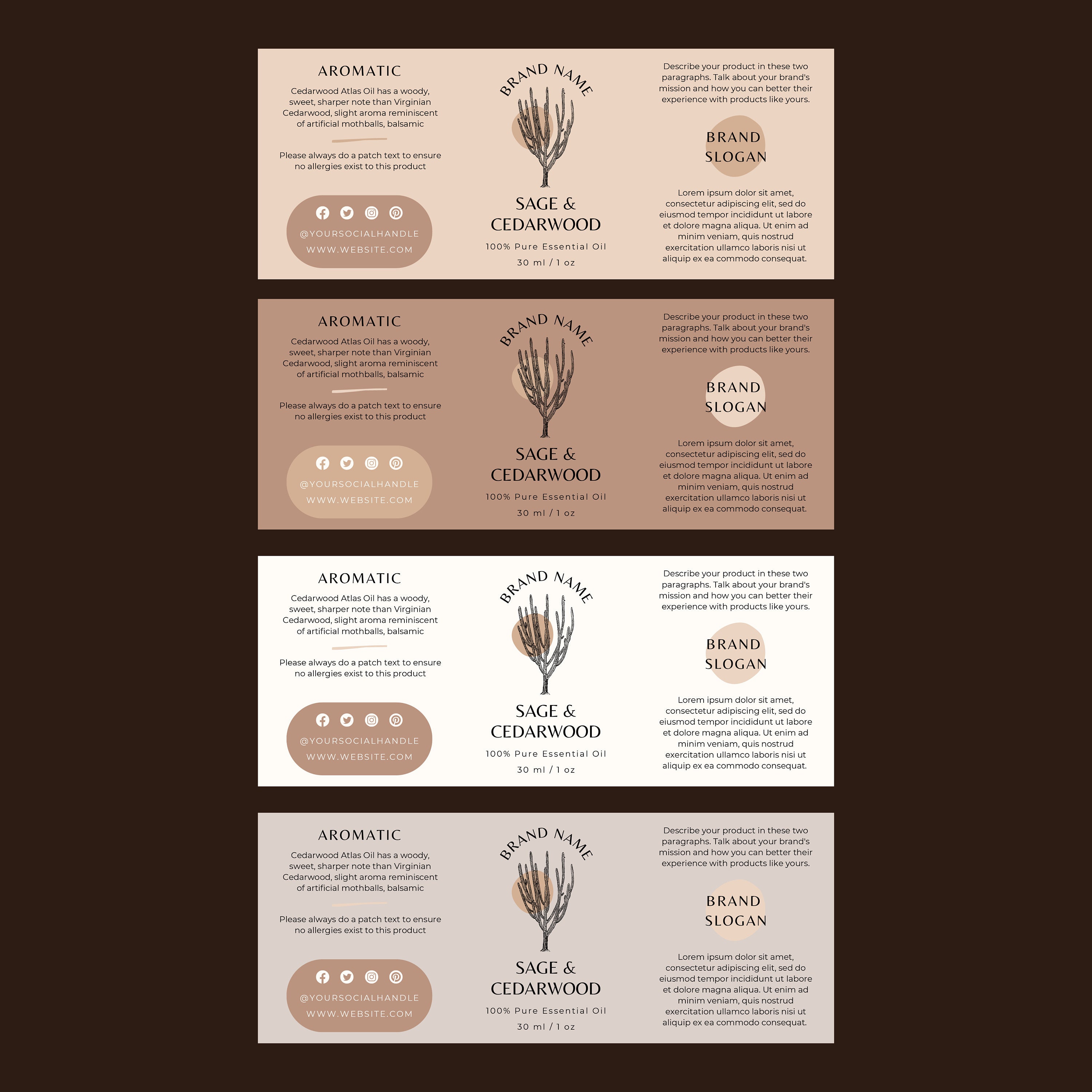 CANVA Essential Oil Label Template | Minimal Desert Dropper Bottle ...
