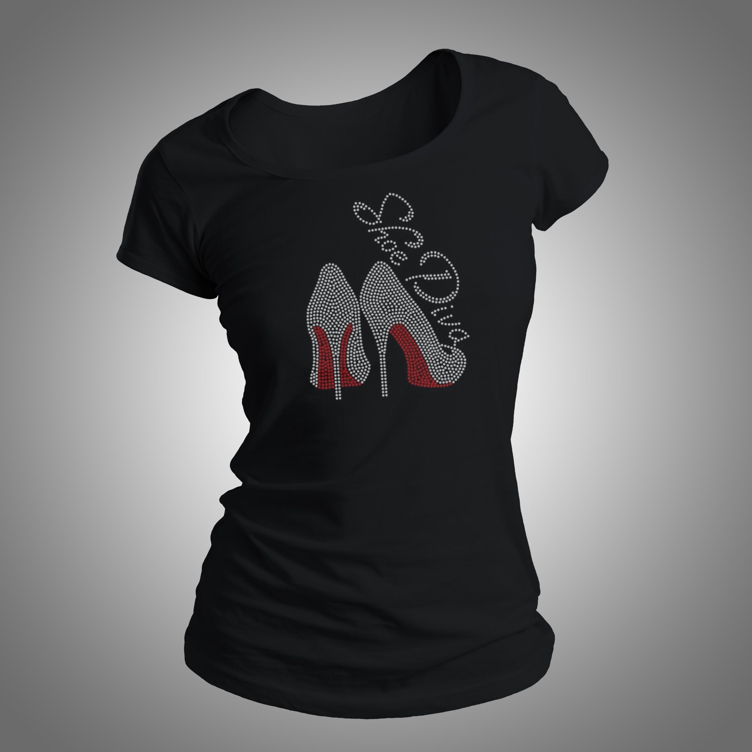 Rhinestone T-shirt Shoe Diva - Etsy