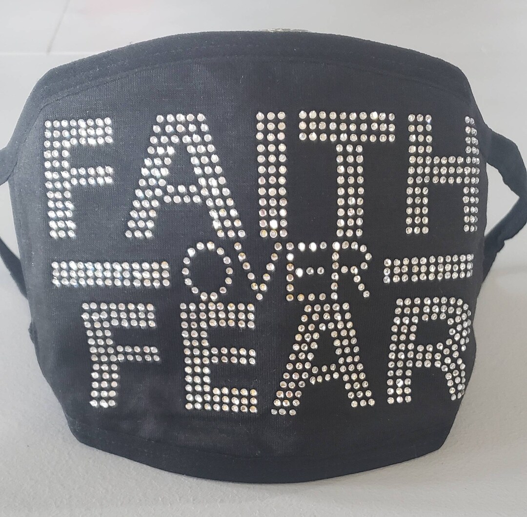 Faith Over Fear Rhinestone Mask - Etsy