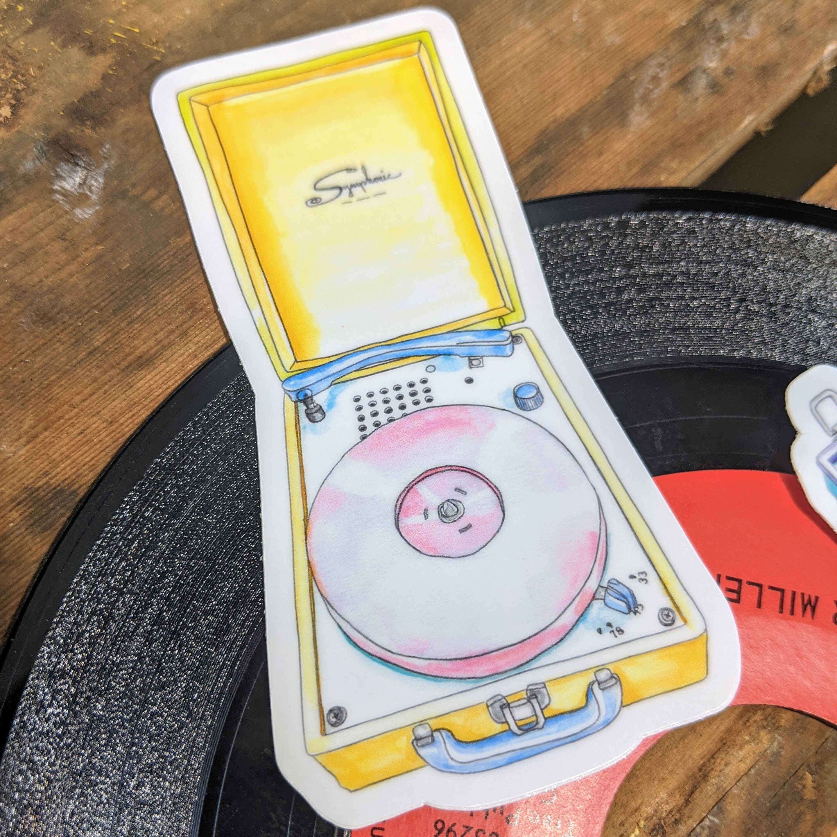 Vintage Record Players Vinyl Stickers - Etsy