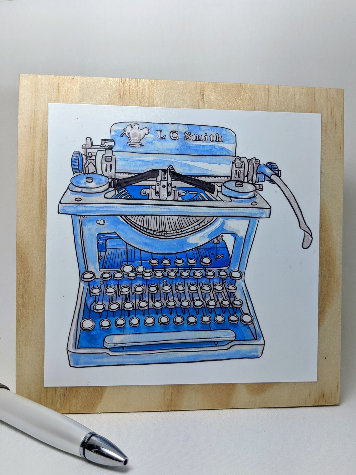 Vintage Typewriter Art Prints - Watercolor and Ink - Etsy