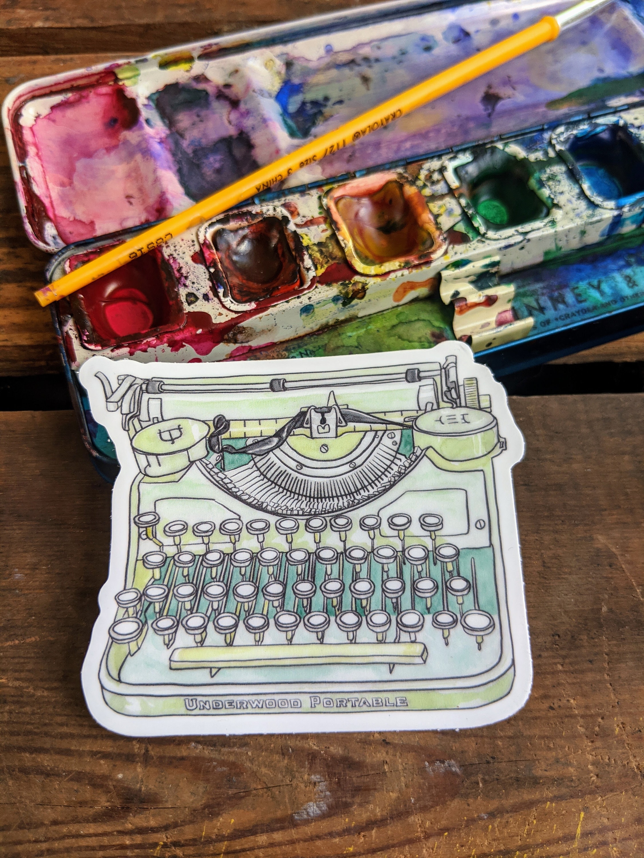 Vintage Typewriter Vinyl Stickers Laptop Sticker Water - Etsy