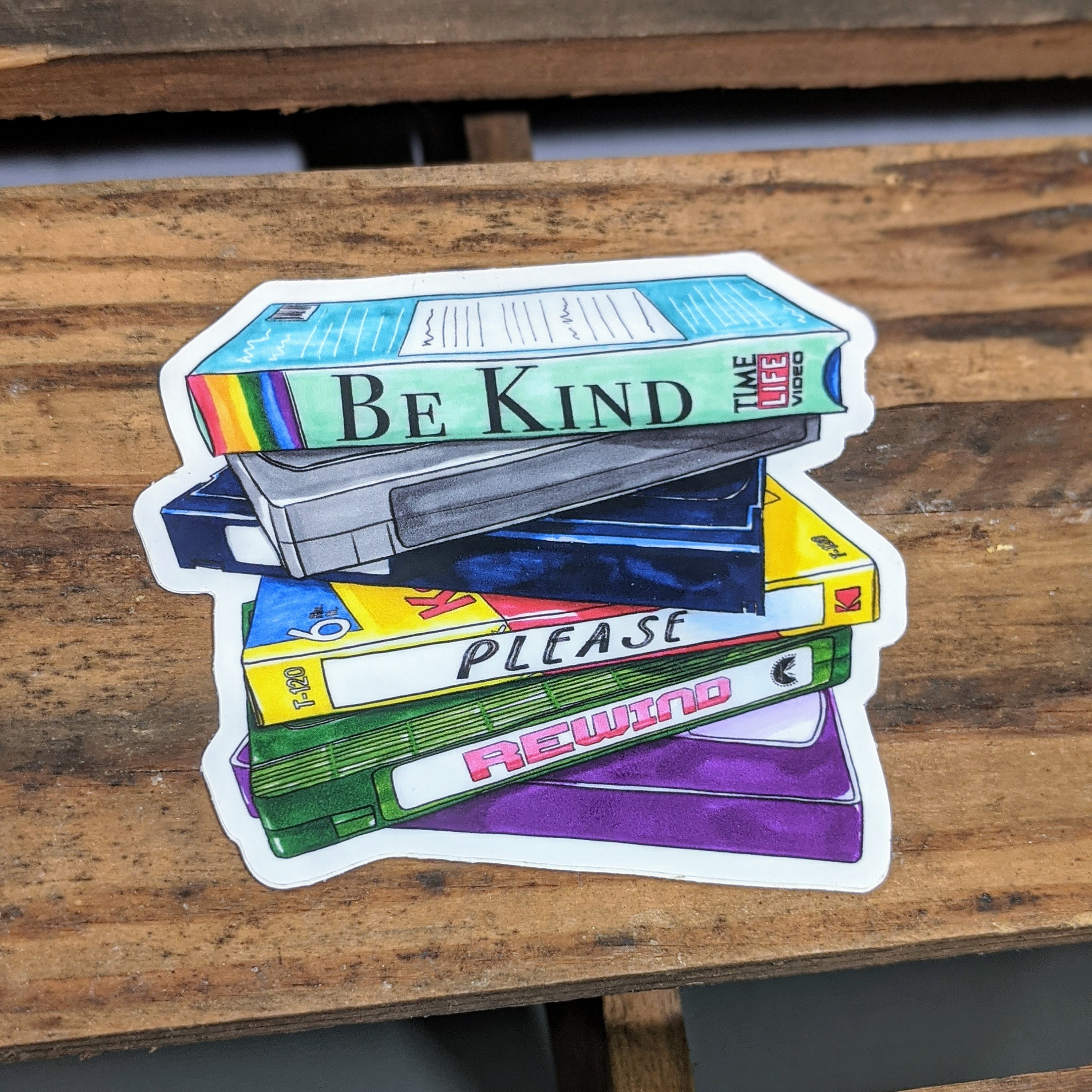 Vintage VHS "please Be Kind, Rewind" Vinyl Stickers - Etsy