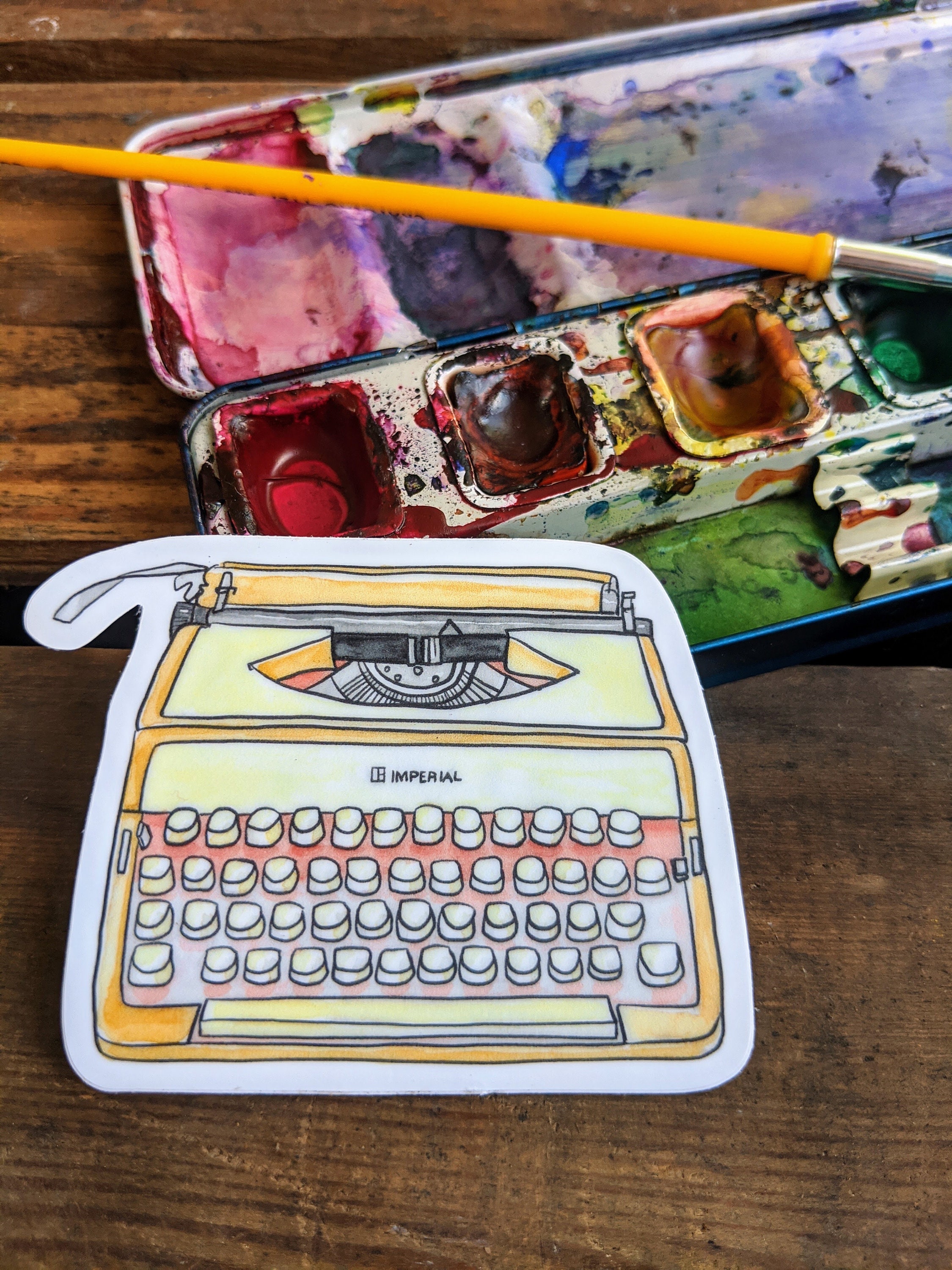 Vintage Typewriter Vinyl Stickers Laptop Sticker Water - Etsy