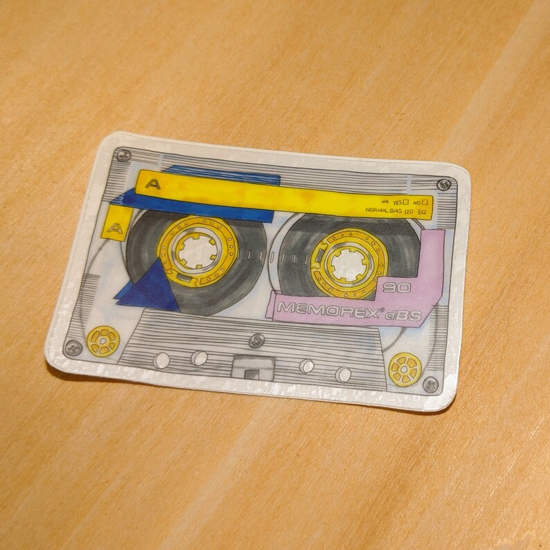 Cassette Tape Clear Vinyl Stickers - Etsy