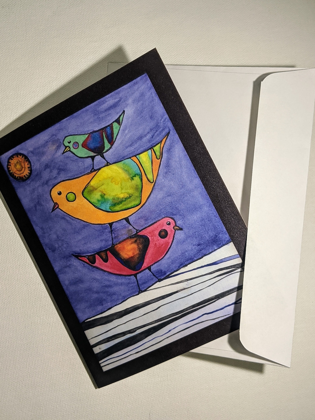 Stack of Birds Greeting Card - Etsy