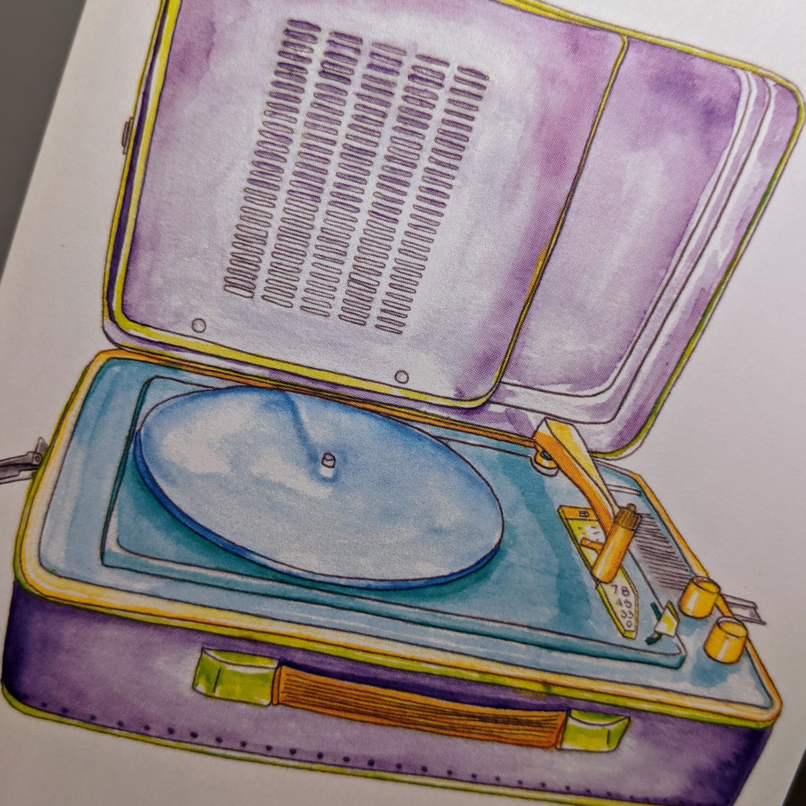 Vintage Record Player Greeting Card Set - Etsy