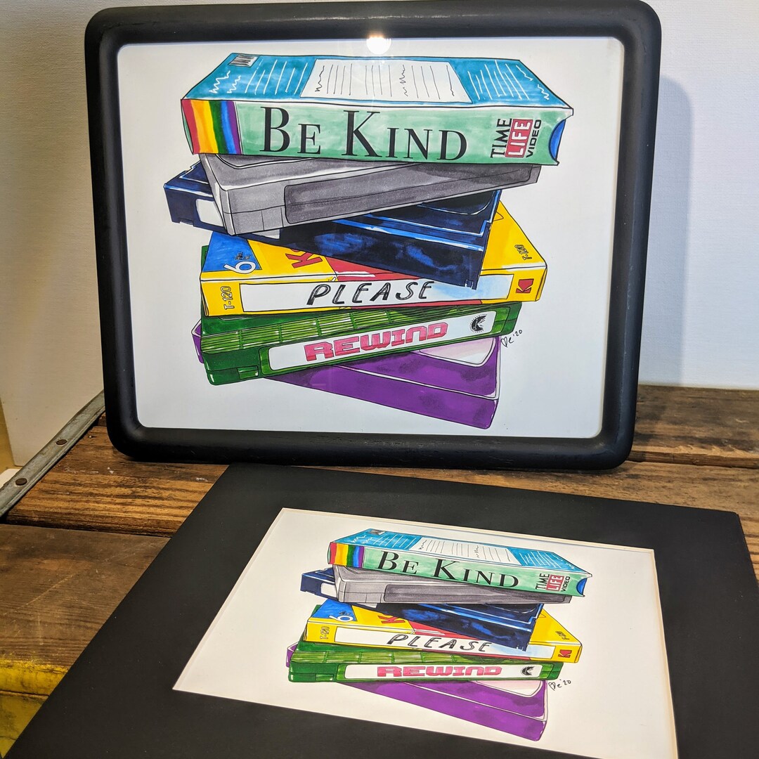 Be Kind, Please Rewind - Art Print - Etsy