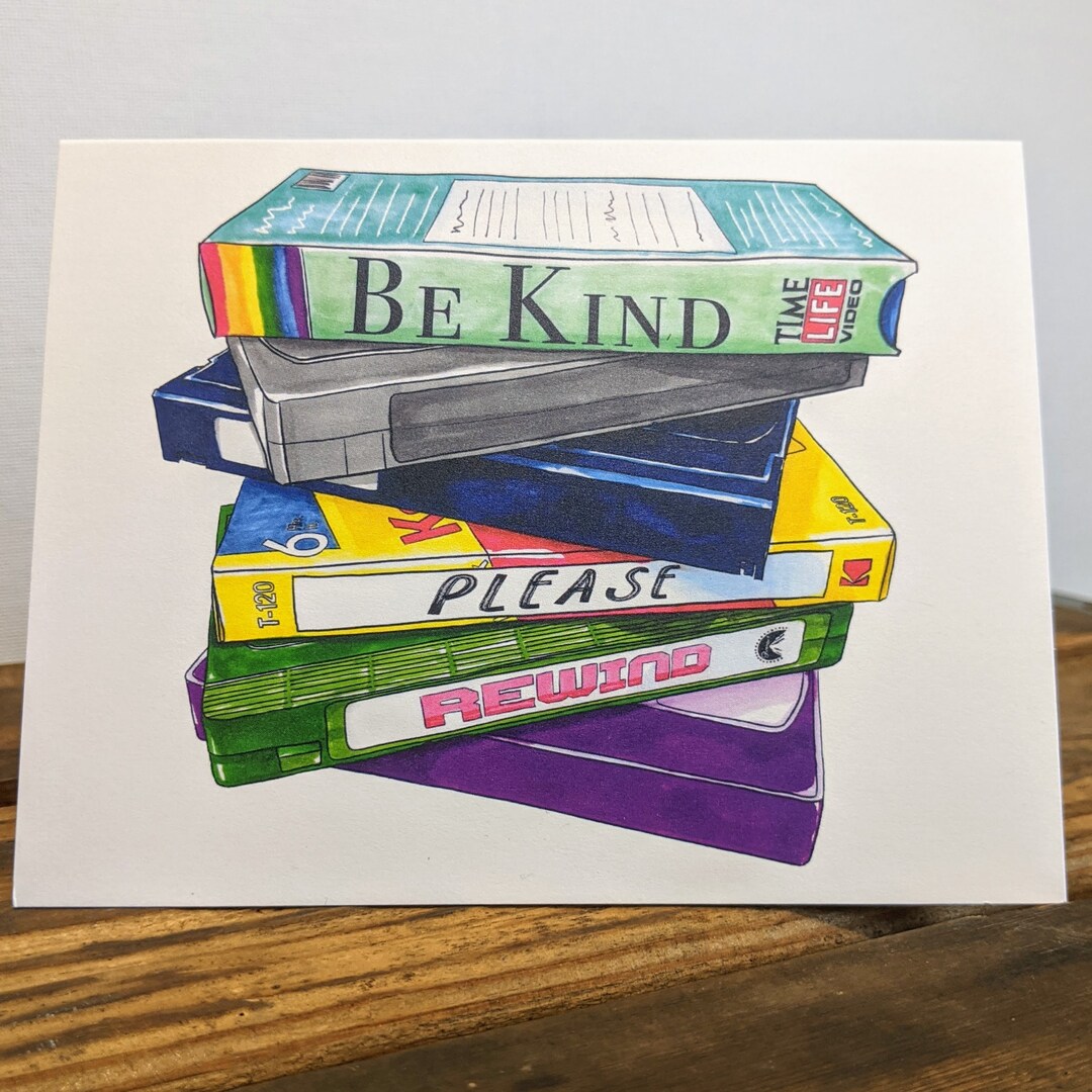 Be Kind, Please Rewind - Greeting Card - Etsy