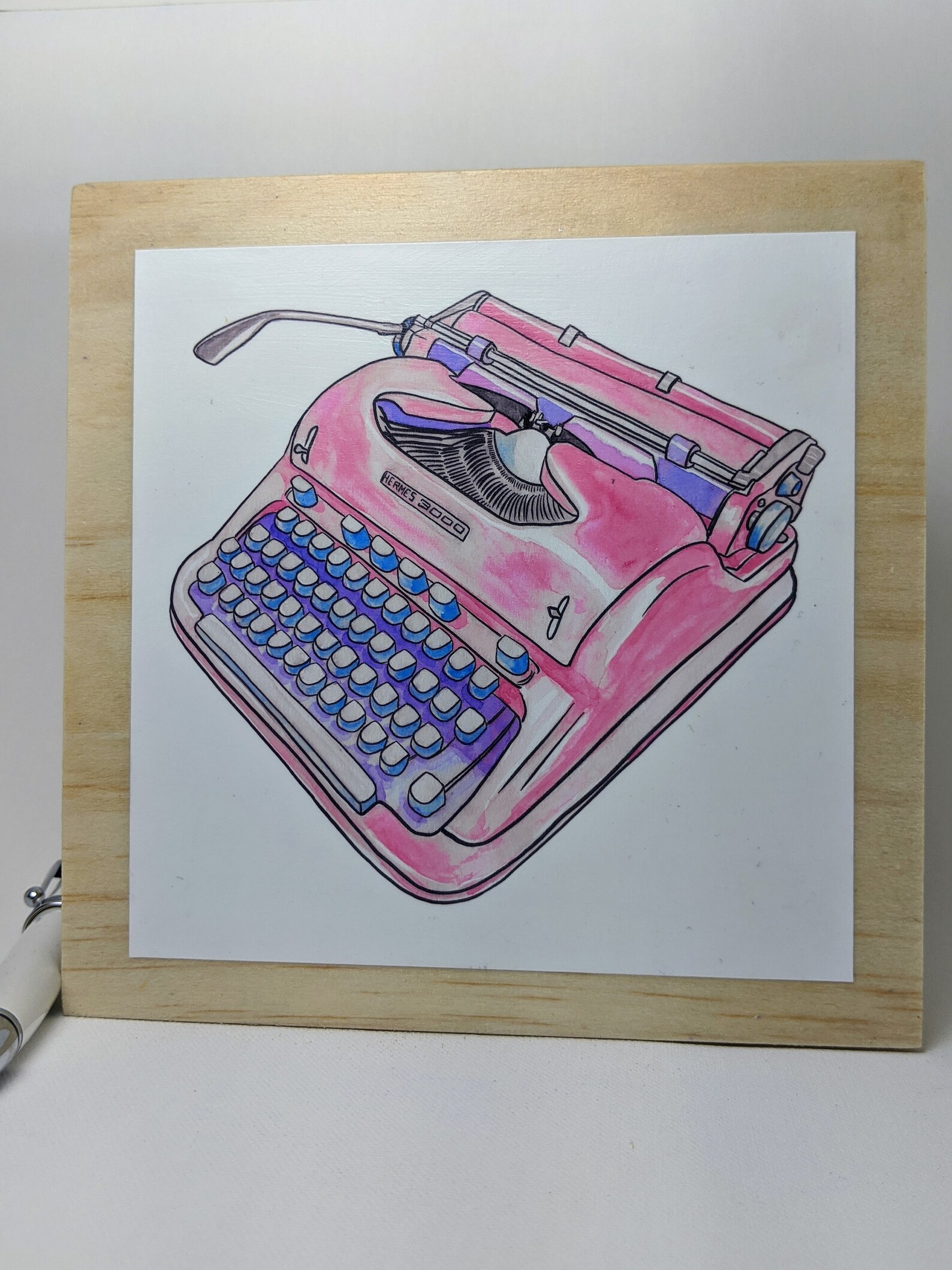 Vintage Typewriter Art Prints - Watercolor and Ink - Etsy
