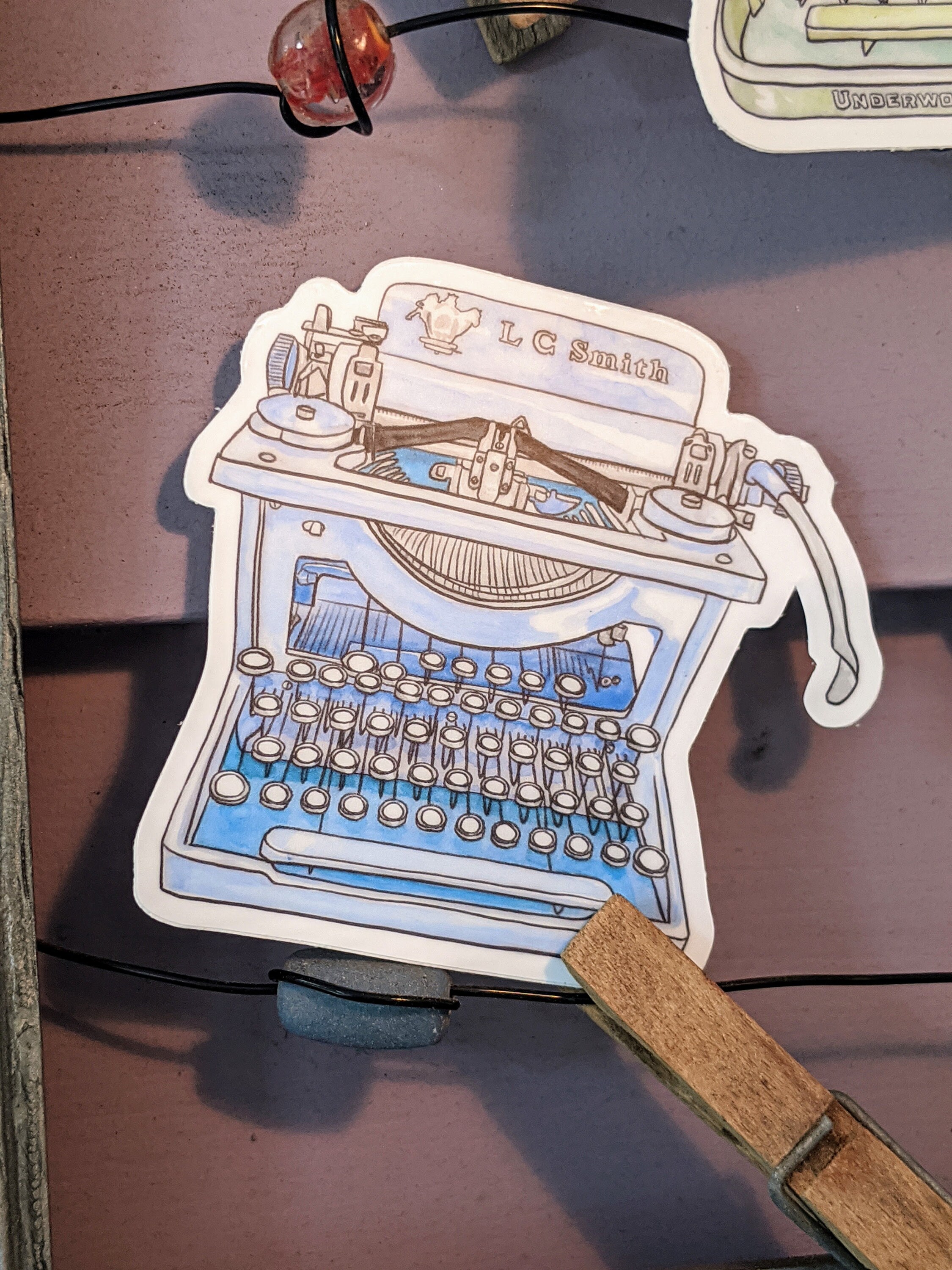 Vintage Typewriter Vinyl Stickers Laptop Sticker Water | Etsy