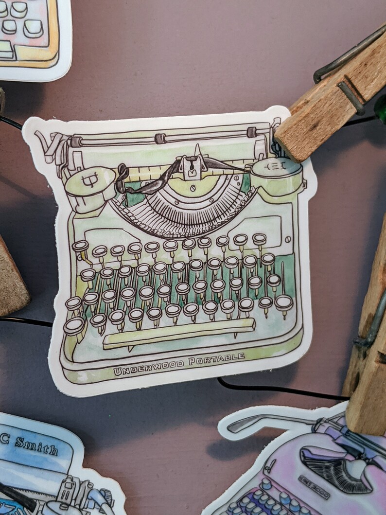 Vintage Typewriter Vinyl Stickers - Laptop Sticker - Water Bottle ...