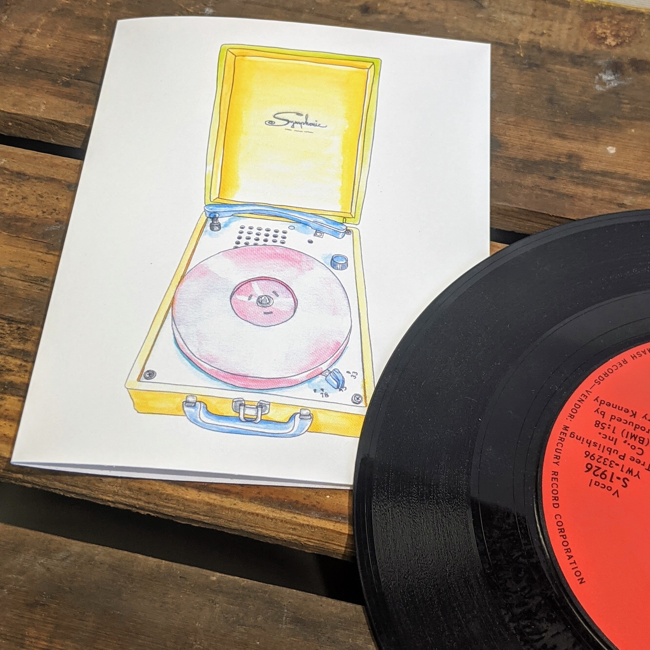 Vintage Record Player Greeting Card Set - Etsy