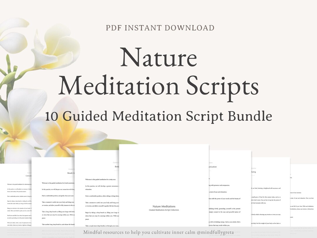 Nature Meditations Guided Meditation Script Collection 10 Guided ...