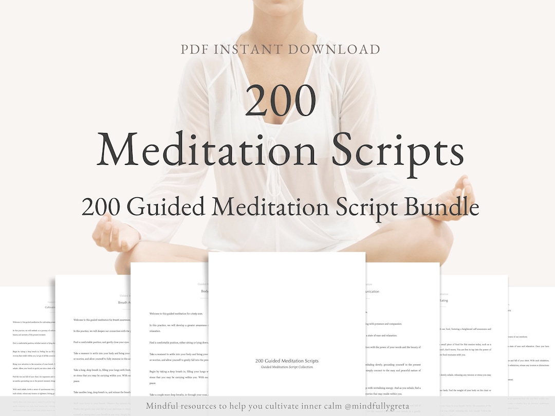 200 Guided Meditation Script Bundle Guided Meditation Script Collection ...