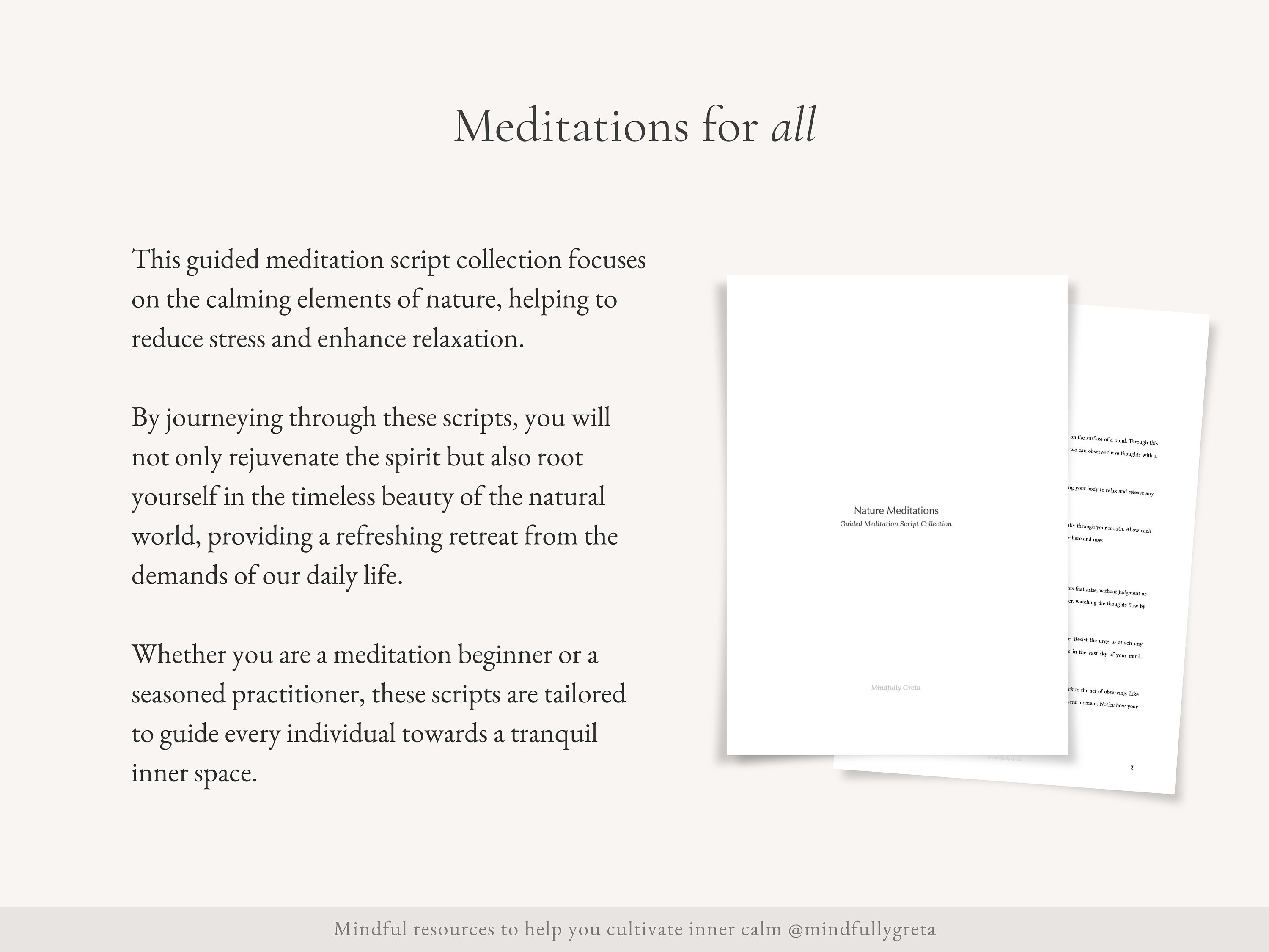 Nature Meditations Guided Meditation Script Collection 10 Guided ...