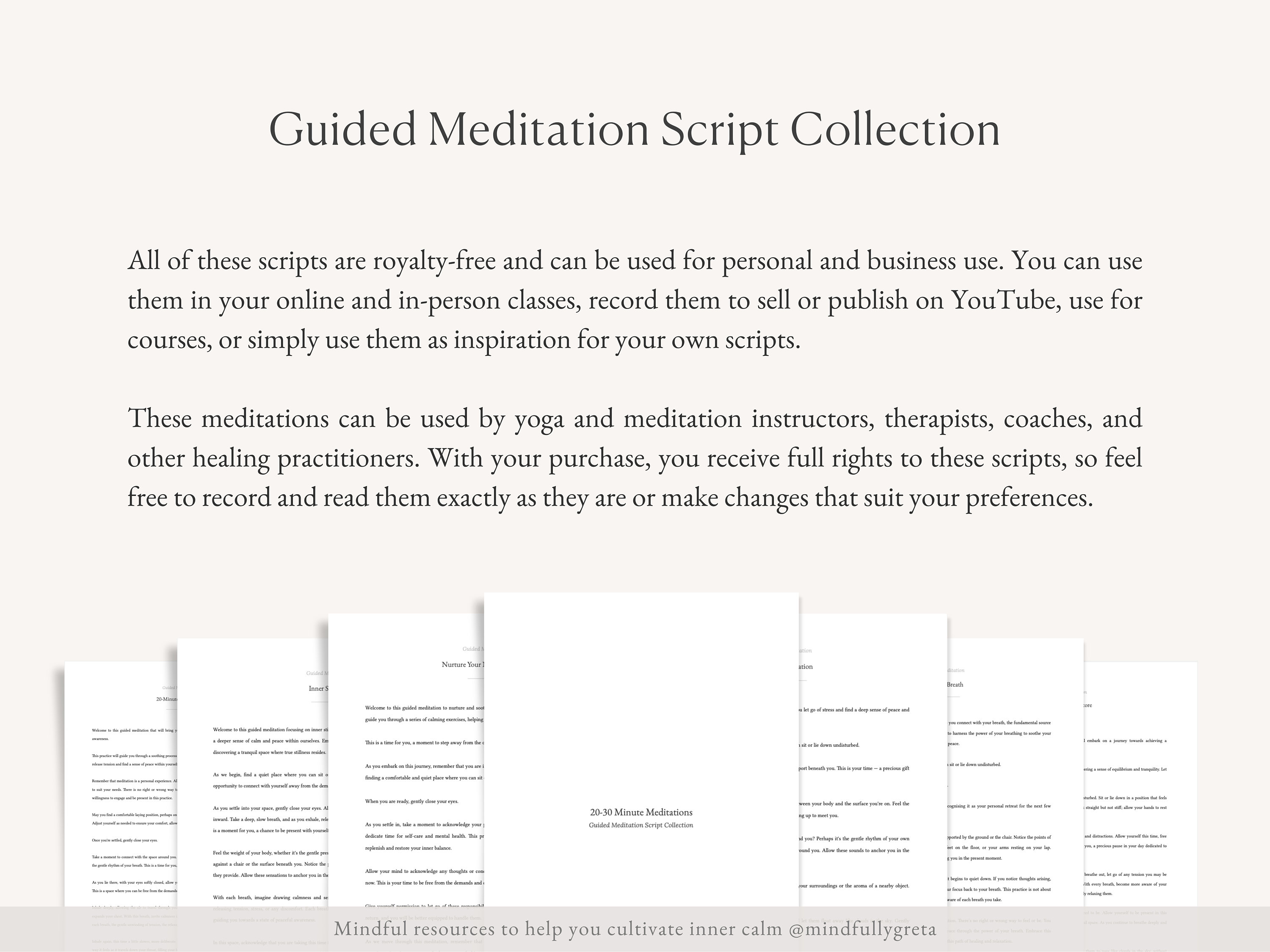 20-30 Minute Guided Meditation Script Bundle Guided Meditation Script ...