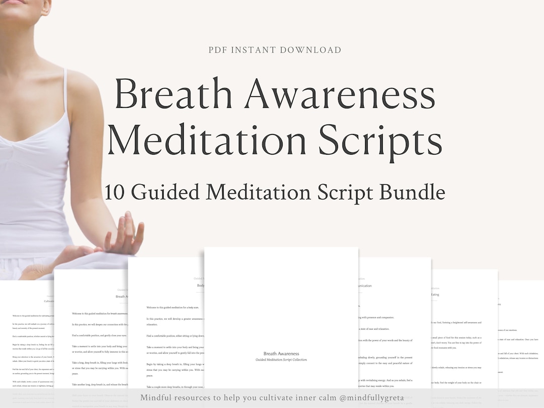 Body Awareness Guided Meditation Script Bundle Guided Meditation Script ...