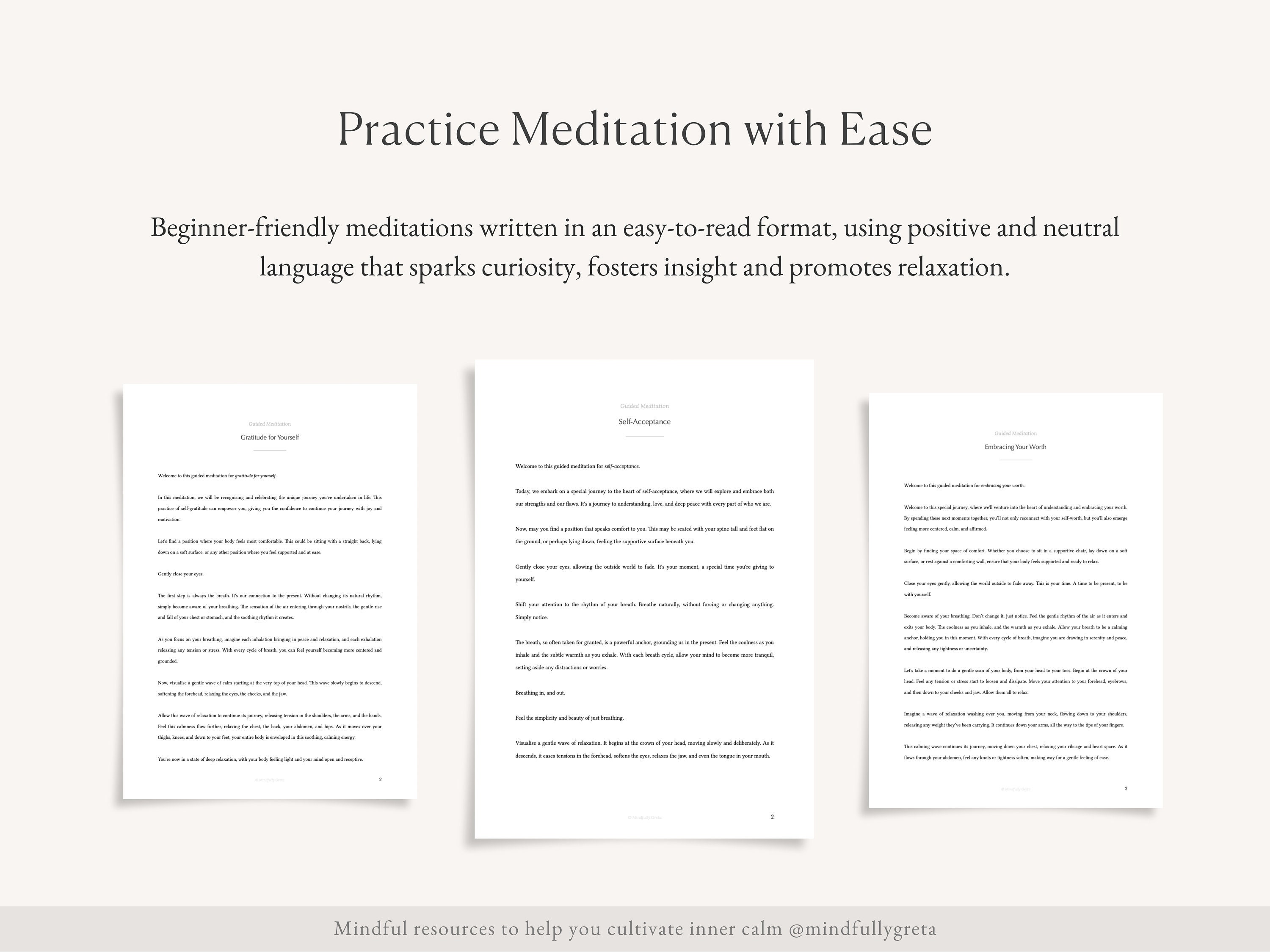 Self-love Guided Meditation Script Bundle Guided Meditation Script ...