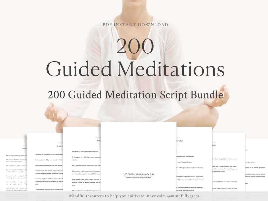 200 Guided Meditation Script Bundle Guided Meditation Script Collection ...